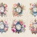 Vintage Floral Clock Watercolor Clipart, Classic Flower Clock Free ...