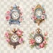 Vintage Floral Clock Watercolor Clipart, Classic Flower Clock Free ...