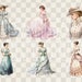 Vintage Woman in Gown Watercolor Clipart Set Retro Fashion - Etsy