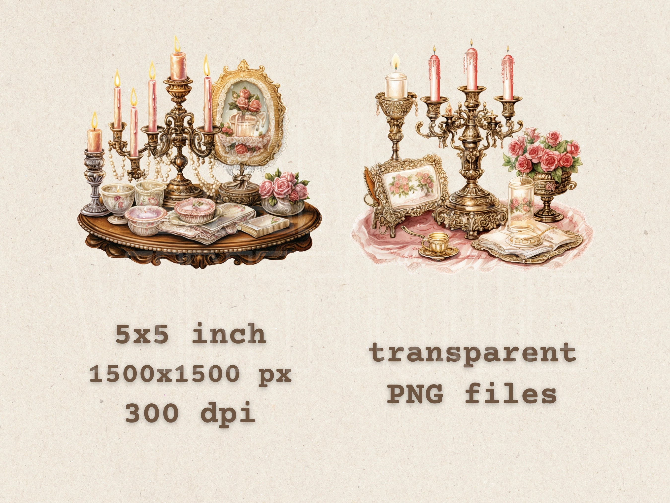 Vintage Romance Watercolor Clipart, Retro Couple's Dinner Date Free ...