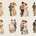 Vintage Couple Watercolor Clipart, Victorian Romance Free Commercial ...