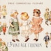 Vintage Kids Watercolor Clipart, Retro Friendship Free Commercial PNG ...