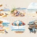 Vintage Beach Scene Watercolor Clipart Bundle, Retro Beach Day Free ...