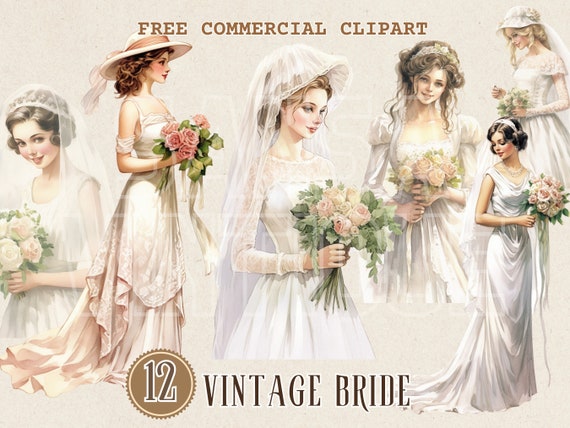 Vintage Bride Clipart
