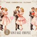 Vintage Couple Watercolor Clipart, Retro Romance Free Commercial PNG ...