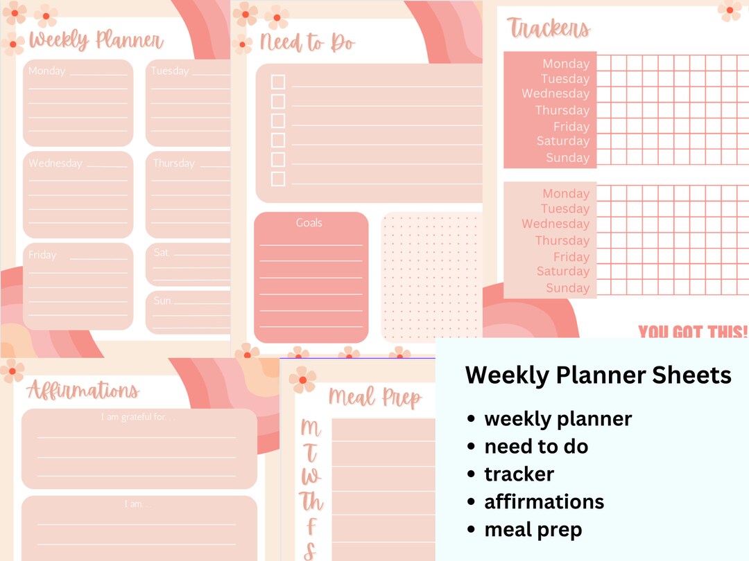 Weekly Panner Sheets - Etsy