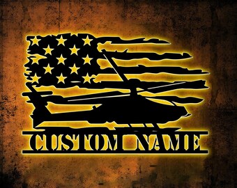 Helicopter Metal Sign - Etsy