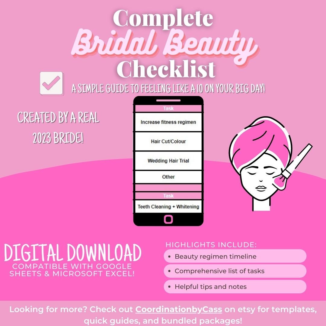 Wedding Planning - Bridal Beauty Prep Checklist | Recommended Regimen ...