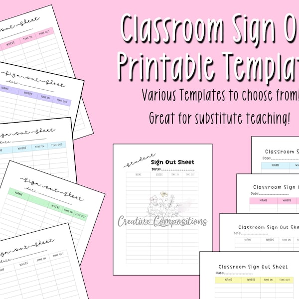 Student Sign Out Sheet - Etsy
