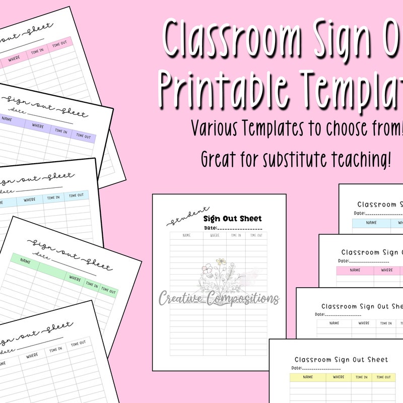 Student Sign Out Sheet - Etsy