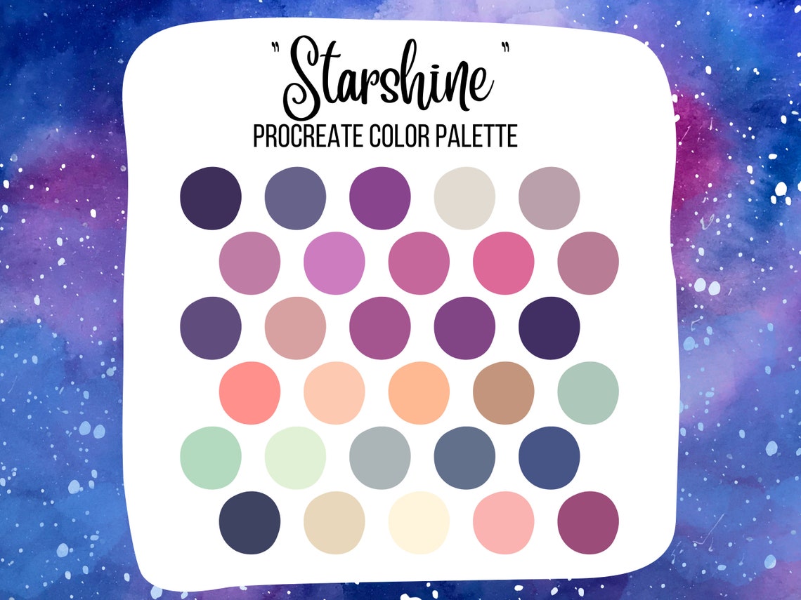Starshine Color Palette / Galaxy Colors - Procreate Color Palette ...