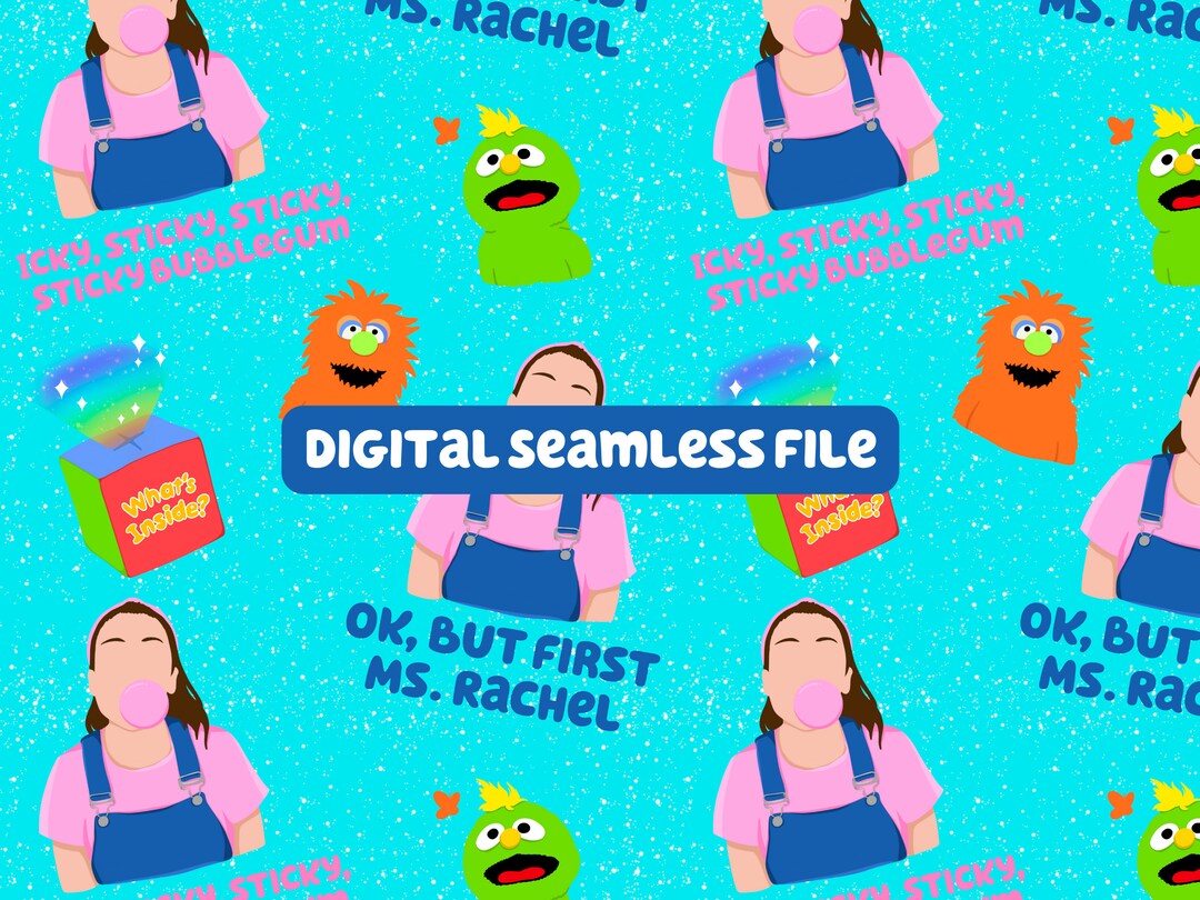 Ms. Rachel Mix, Blue Seamless Pattern. Digital File for Use on Fabric ...