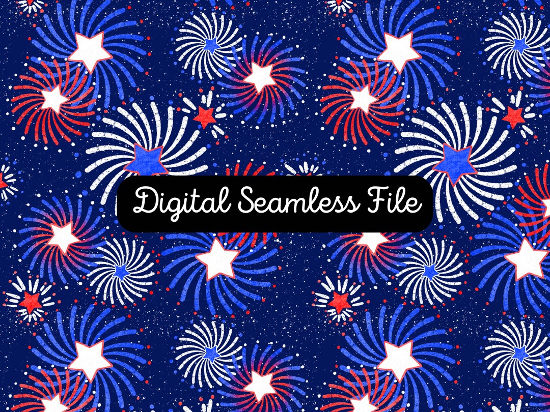 Navy Fireworks - Seamless Pattern. Digital File for Use on Fabric, Kids ...