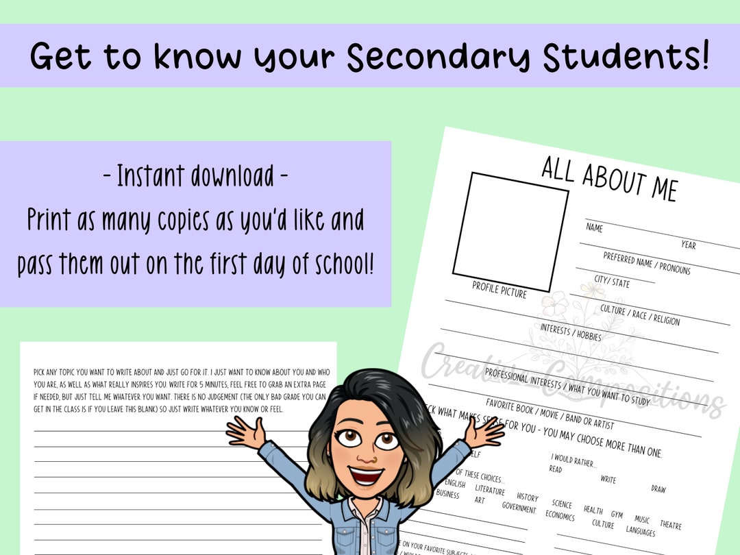 First Day of School Profile Sheet / Inclusive Classroom Template / All ...