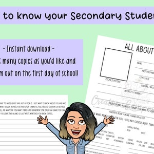 First Day of School Profile Sheet / Inclusive Classroom Template / All ...