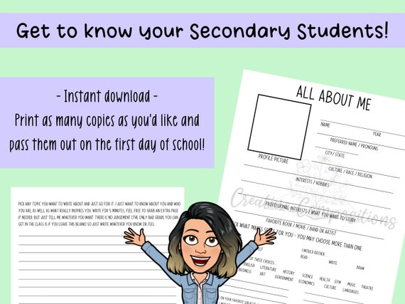 First Day of School Profile Sheet / Inclusive Classroom - Etsy