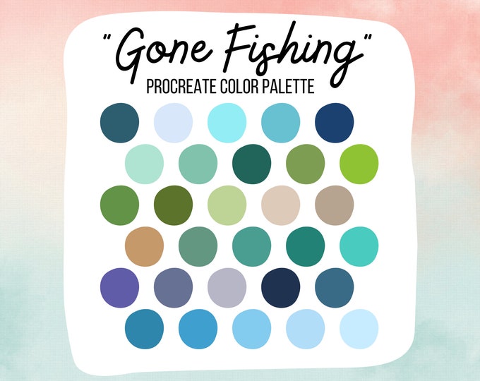 Gone Fishing Procreate Color Palette: Aqua Blue Swatches (digital ...