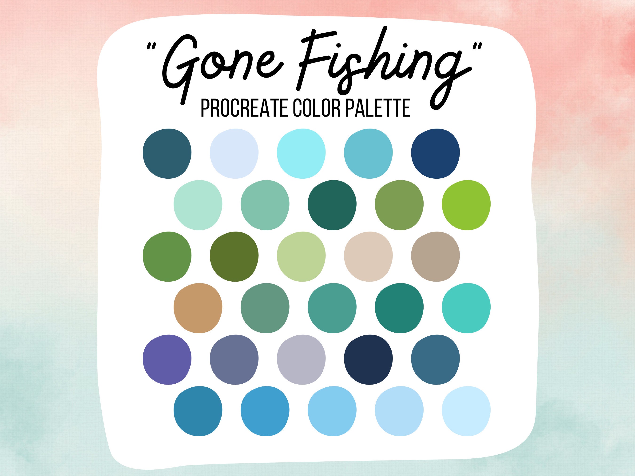 Gone Fishing Color Palette - Aqua Blue Swatches - Ocean and Fish Color ...