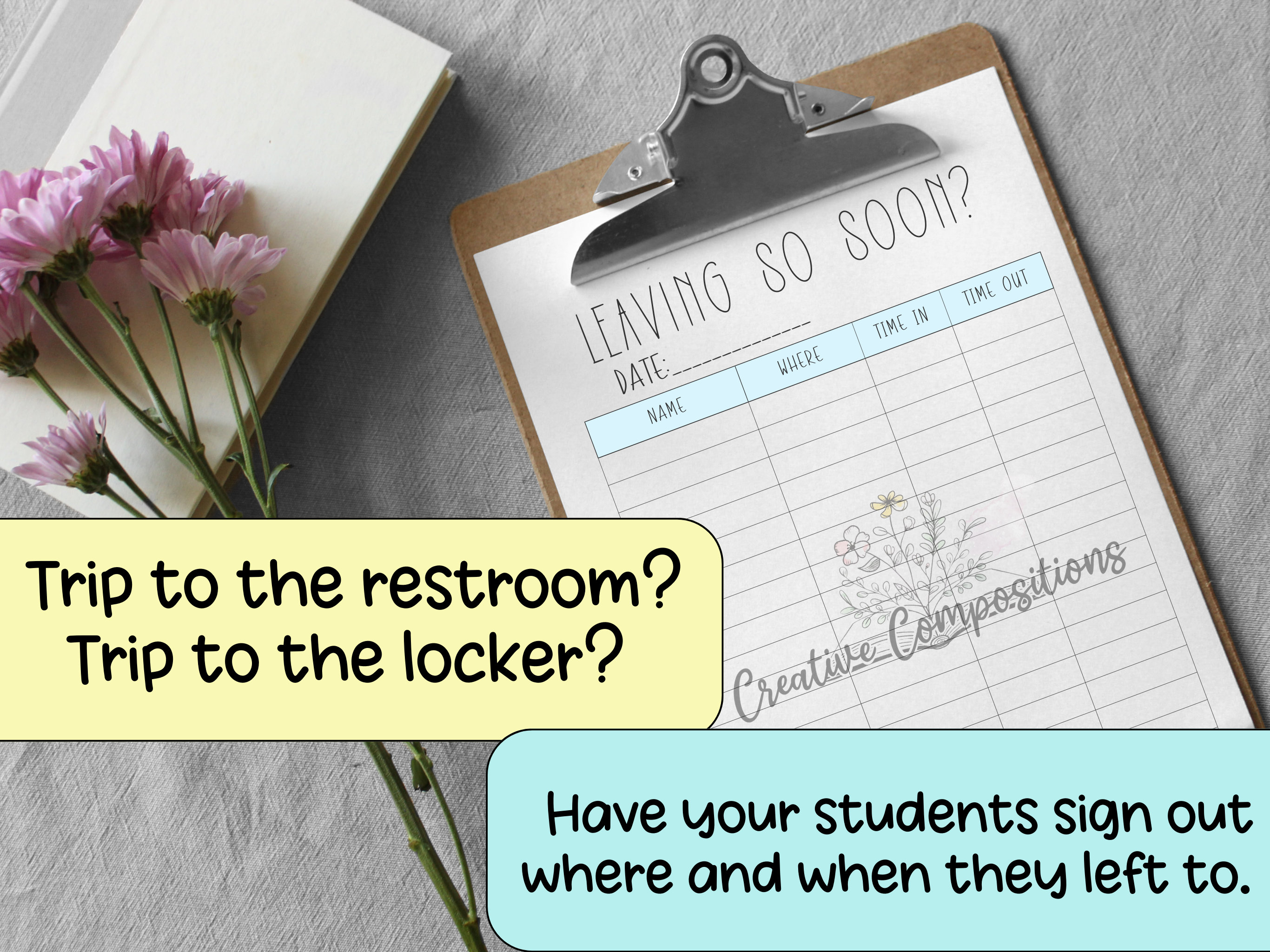 Classroom Sign Out Printable Template Daycare Sign Out Sheet Student ...