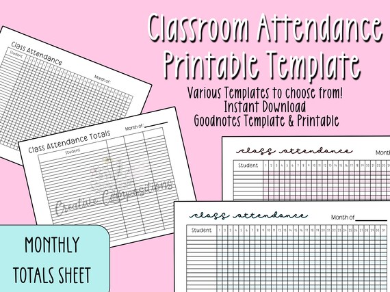 Printable Attendance & Class Roster Teaching / Templates for - Etsy