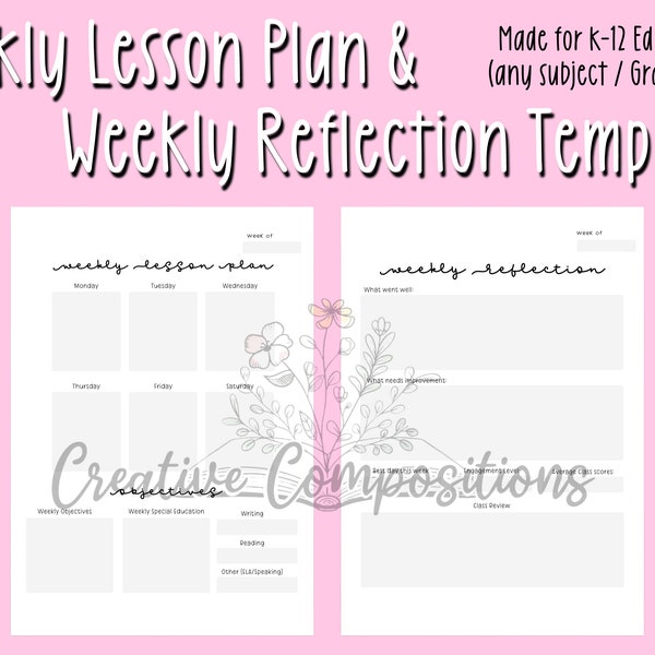 Lesson Plan Reflection Template - Etsy Lesson Plan Reflection Template - Etsy