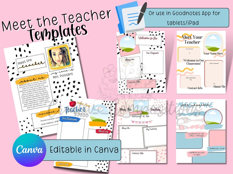 Meet the Teacher Template Editable Canva Instant Downloads for - Etsy ...