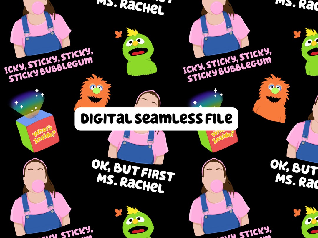 Ms. Rachel Seamless Pattern: Black Background Digital File - Etsy