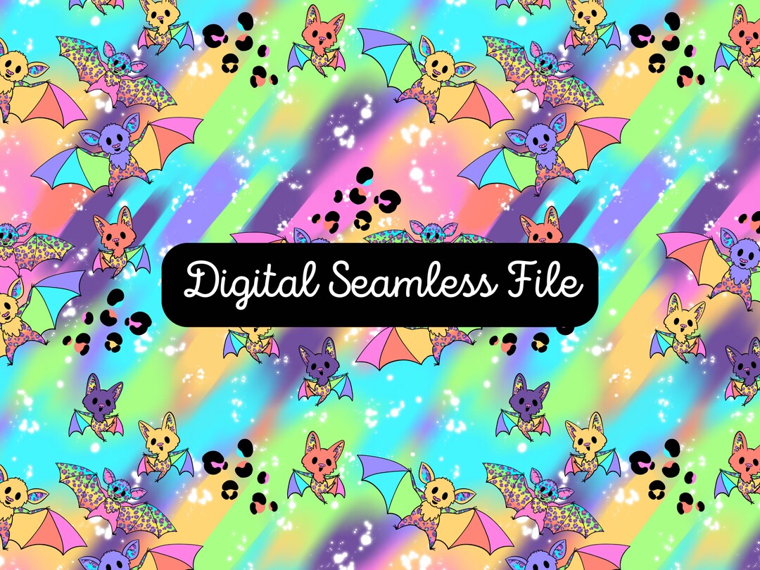 Magical Bats - Seamless Pattern. Digital File for Use on Fabric, Kid's ...