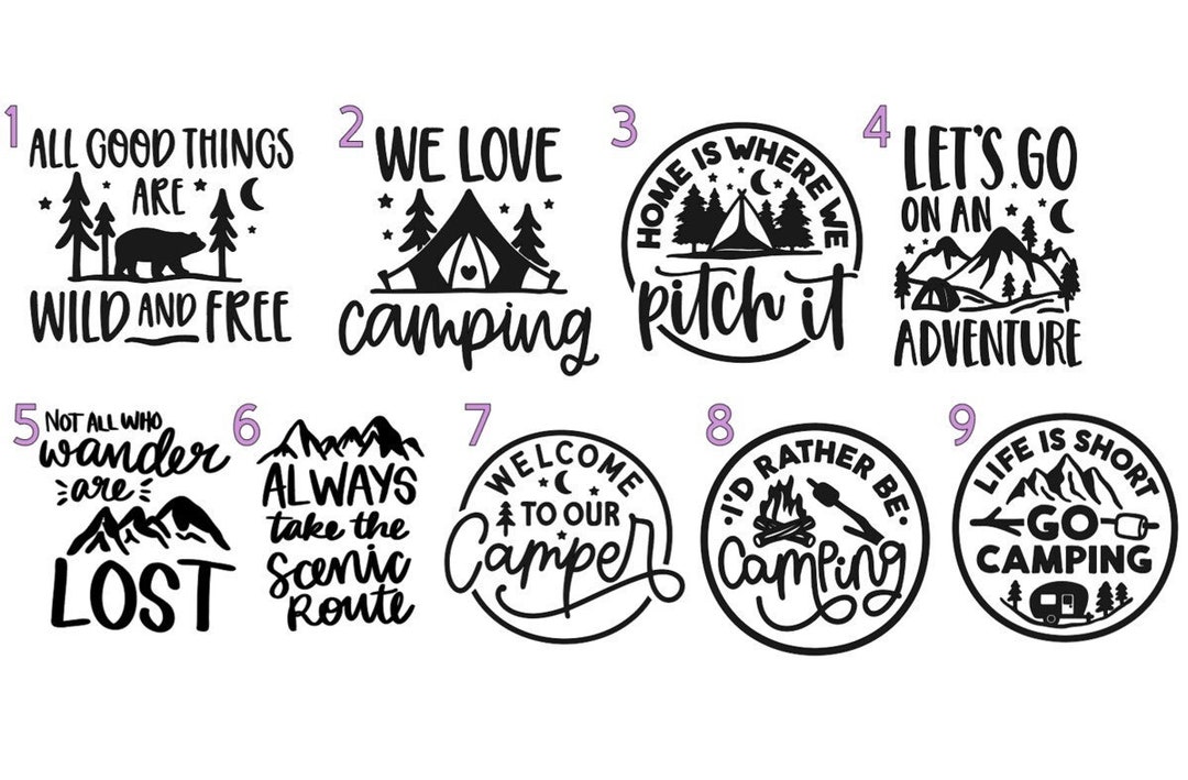 Camping Car Decal Camper Van Bumper Sticker White or Black - Etsy
