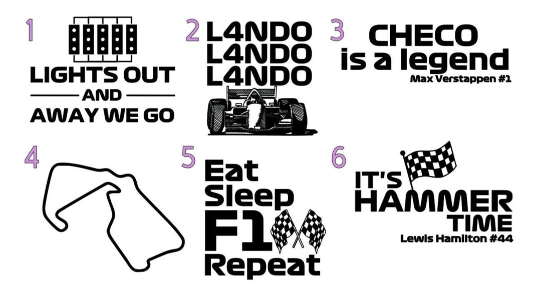 Formula 1 Car Decal Racing Car Bumper Sticker White or - Etsy