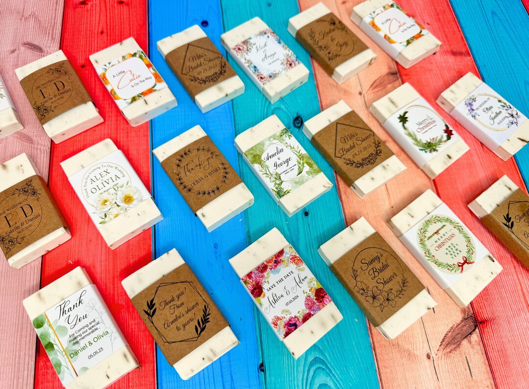 Mini Wedding Soap Favors, Wrapped Guest Soaps, Lavender Scented Soap ...