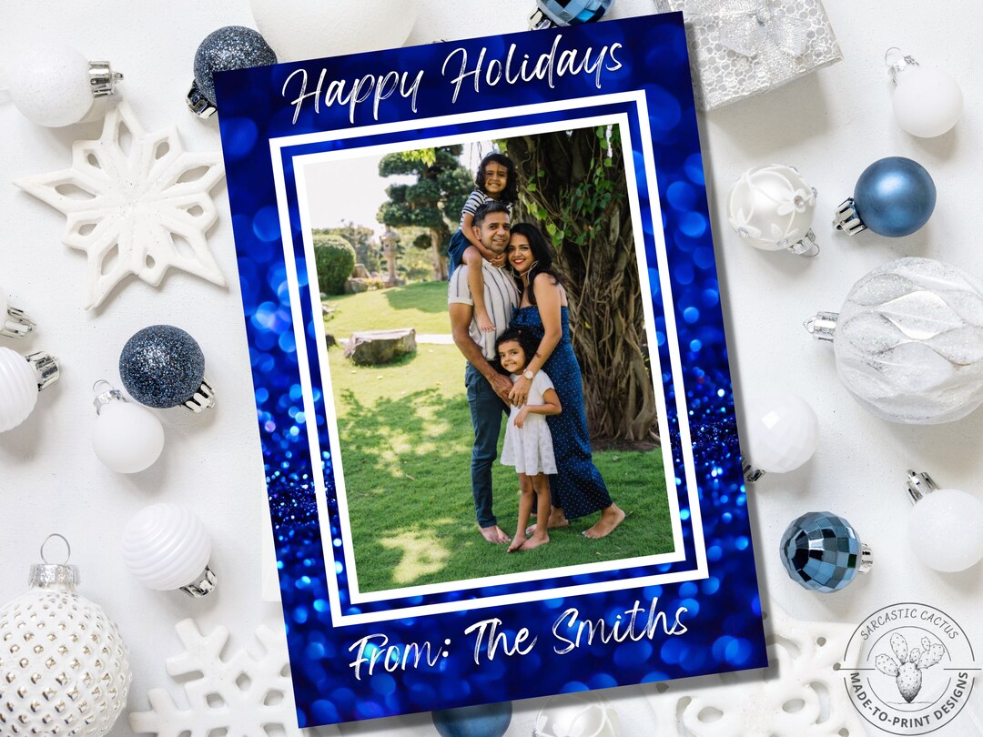 Holiday Card With Photo Insert Printable Customizable - Etsy