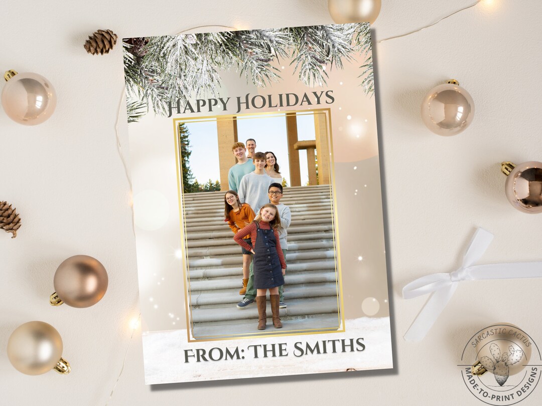 Printable Holiday Card Template With Photo 5x7 - Etsy