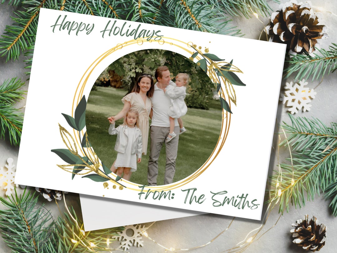 Holiday / Christmas Card With Photo Insert Printable Customizable DIY ...