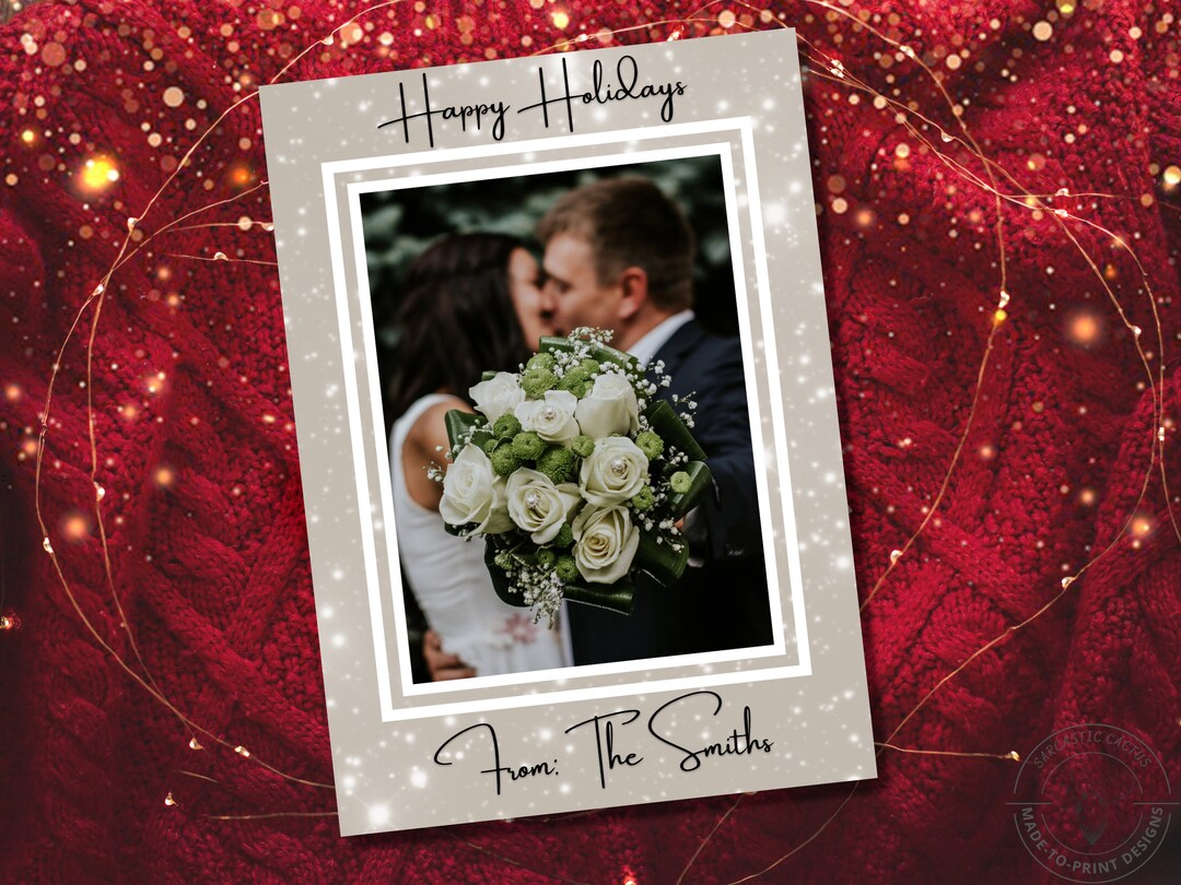 Holiday Card With Photo Insert Printable Customizable Template 5x7 - Etsy