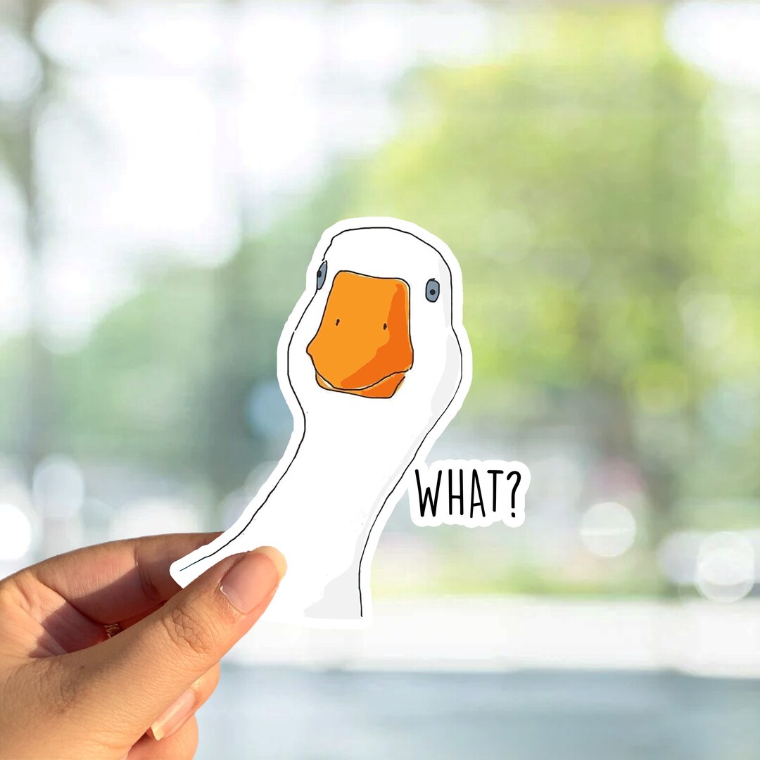 Funny Goose Meme Sticker Funny Goose What Sticker Silly - Etsy