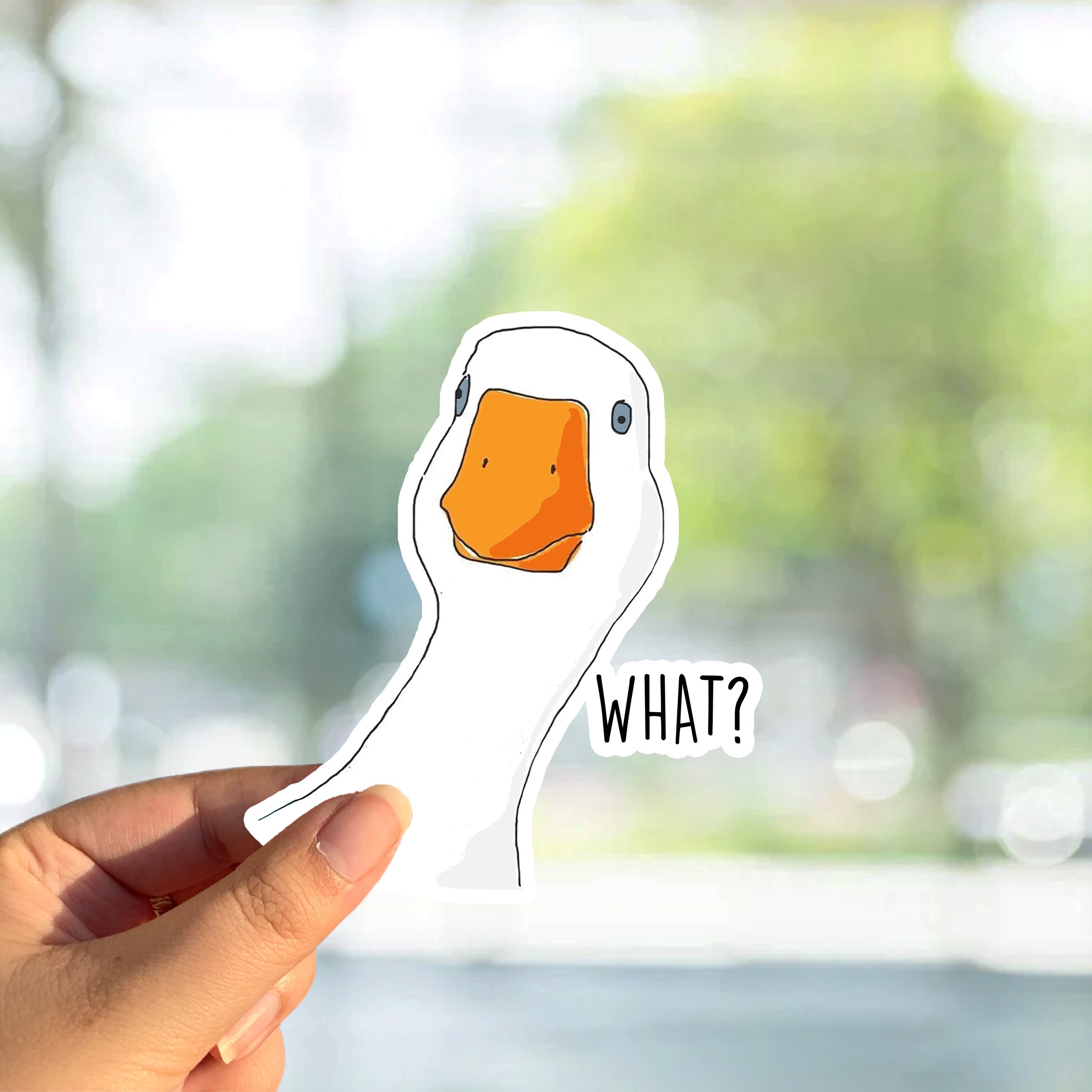Funny Goose Meme Sticker Funny Goose What Sticker Silly - Etsy