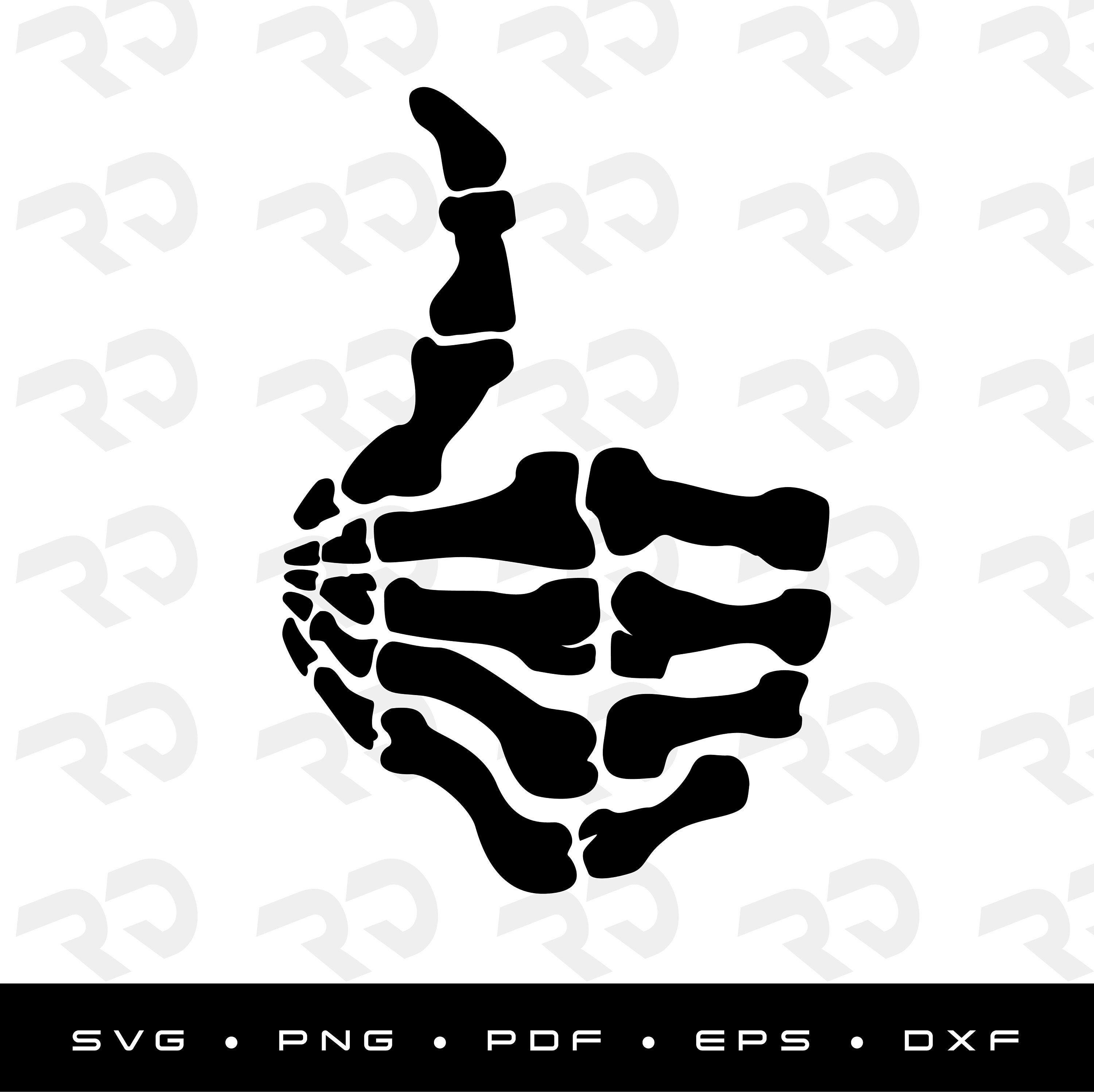 Skeleton Thumbs up Hand Halloween SVG PNG PDF Eps Dxf - Etsy