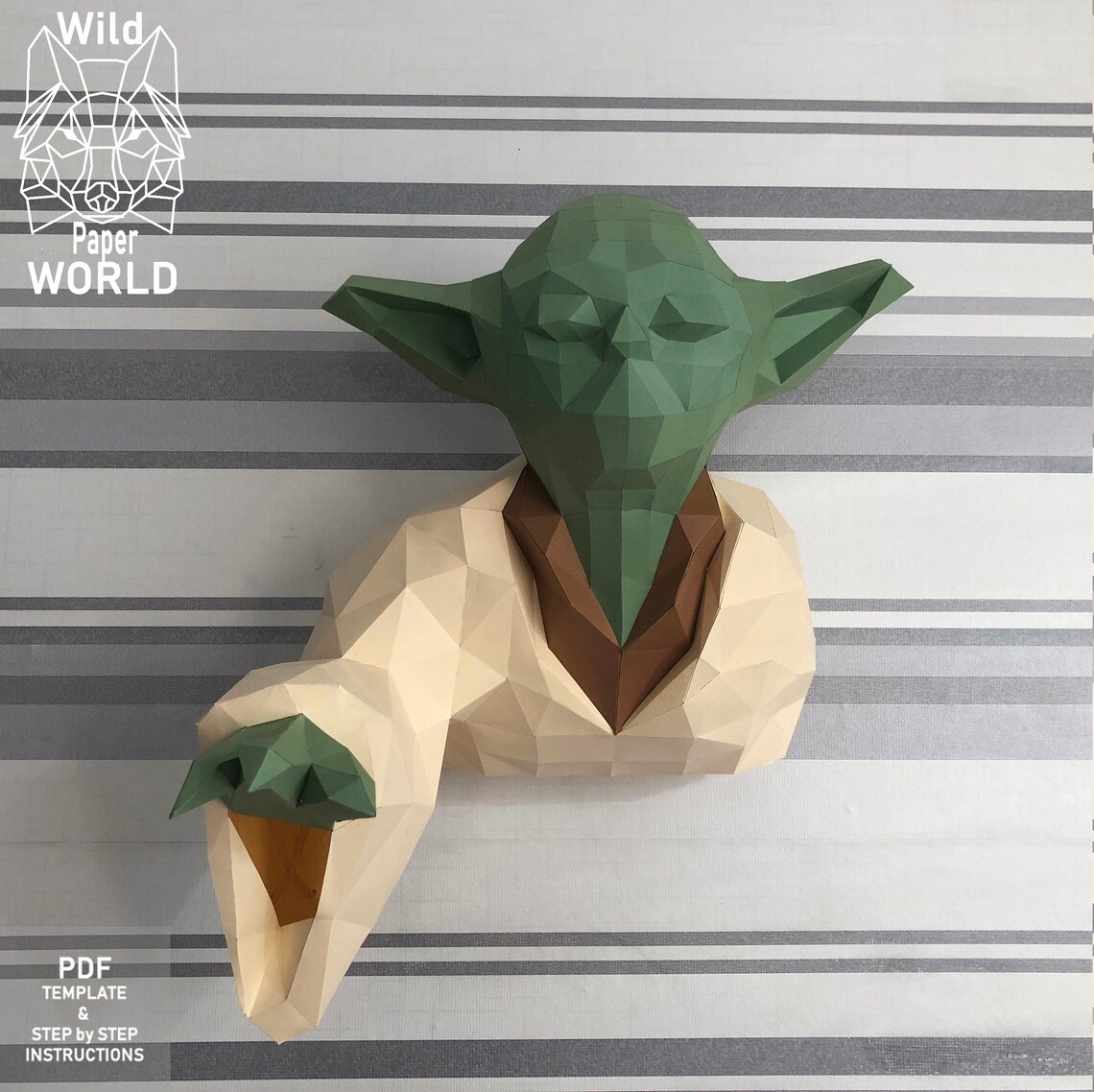 Master Yoda, Papercraft Yoda,yoda Model, 3D Paper Craft Sculpture ...