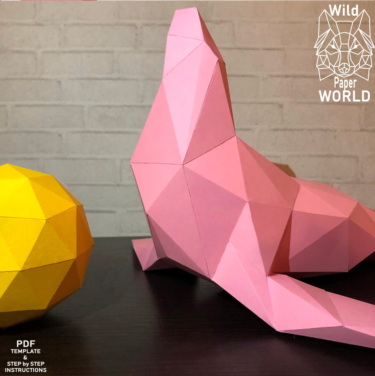 Papercraft Fur Seal, Low Poly Seal, 3D Paper Craft Sculpture, Paper ...