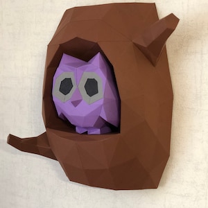 Owl Papercraft 3d Paper Model, Make Your Own Paper Owl Model, DIY Owl ...