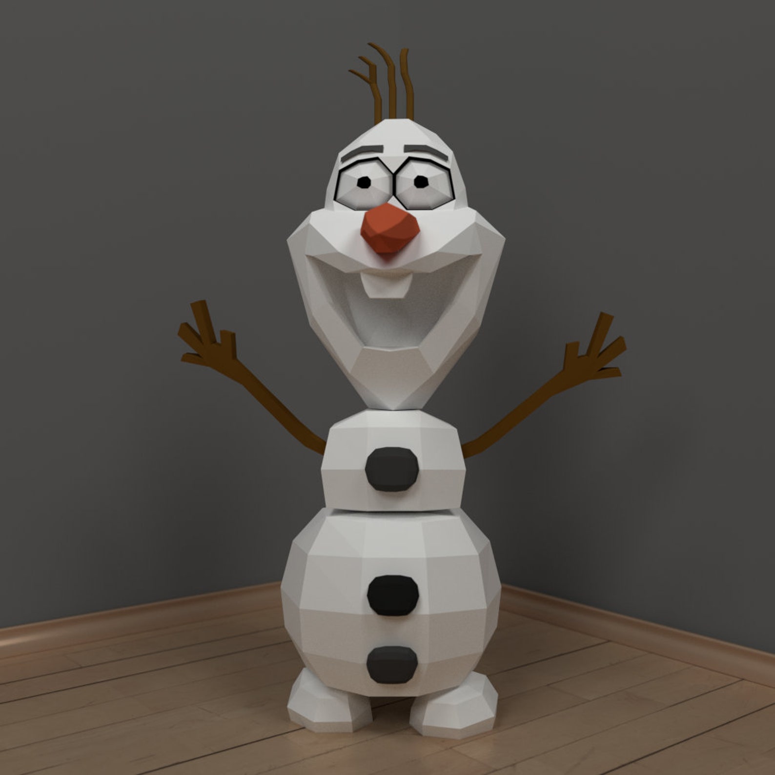 Olaf Paper 3d Model, Papercraft Olaf, DIY Model, 3D Papecraft Sculpture ...