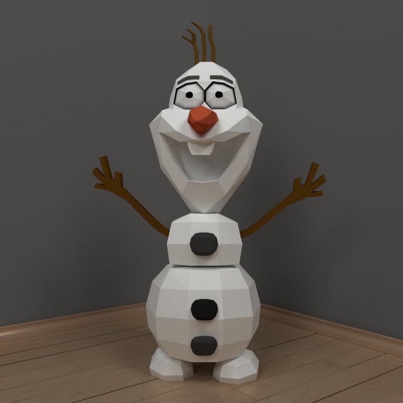 Olaf Paper 3d Model, Papercraft Olaf, DIY Model, 3D Papecraft Sculpture ...