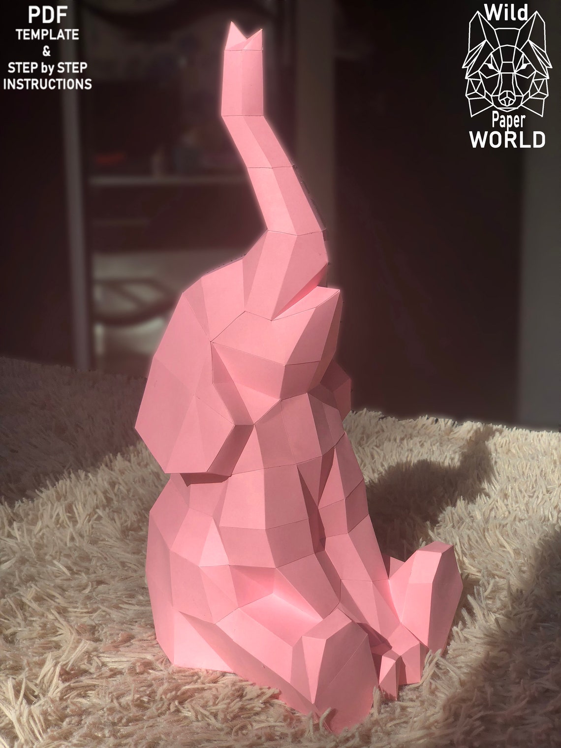 Baby Elephant, Papercraft Elephant, Make Your Own Elephant, DIY, Paper ...