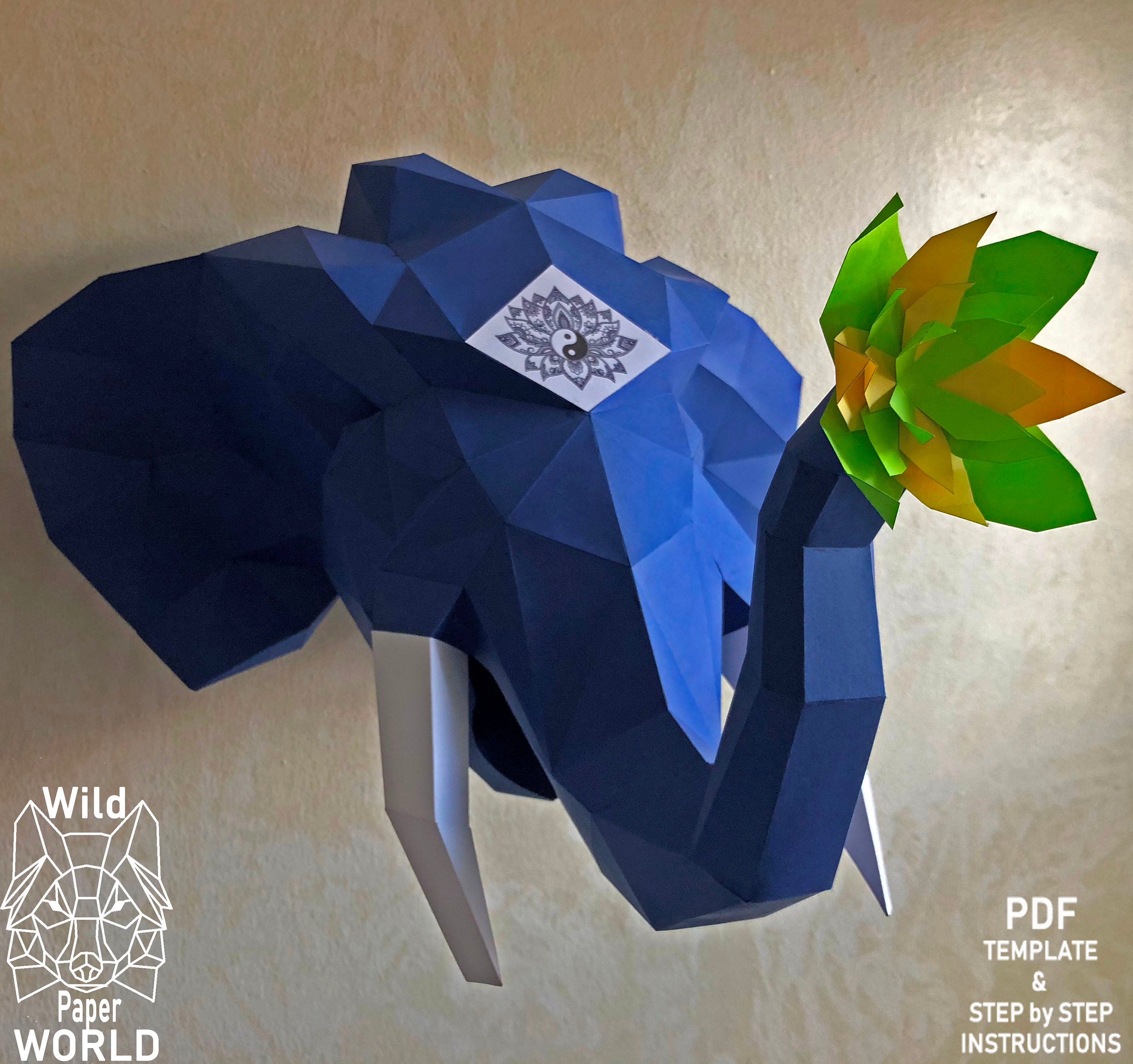 Elephant, Indian Elephant, Make Your Own Elephant Head, DIY, Papercraft ...