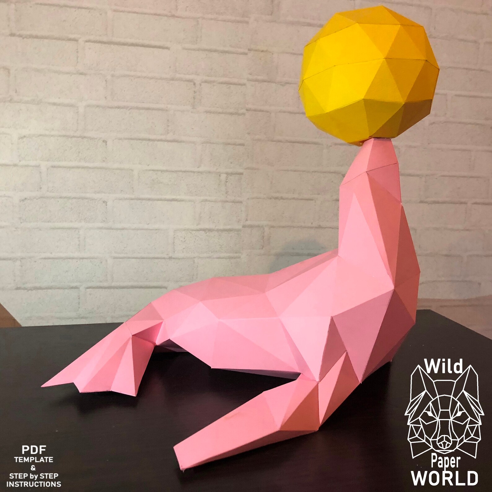 Papercraft Fur Seal, Low Poly Seal, 3D Paper Craft Sculpture, Paper ...