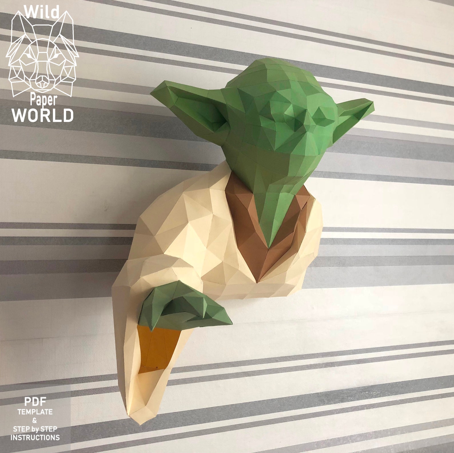 Master Yoda, Papercraft Yoda,yoda Model, 3D Paper Craft Sculpture ...