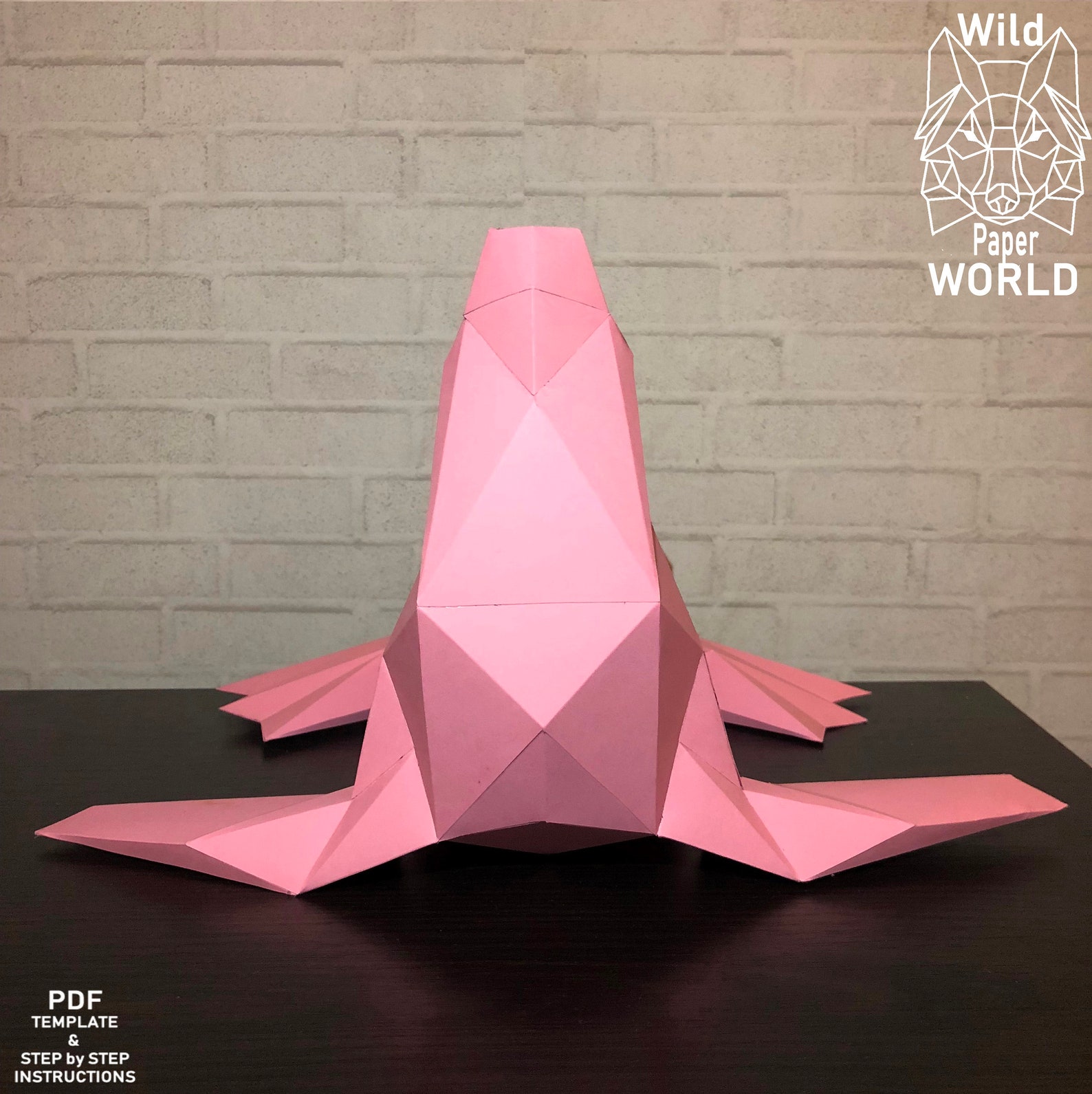 Papercraft Fur Seal, Low Poly Seal, 3D Paper Craft Sculpture, Paper ...