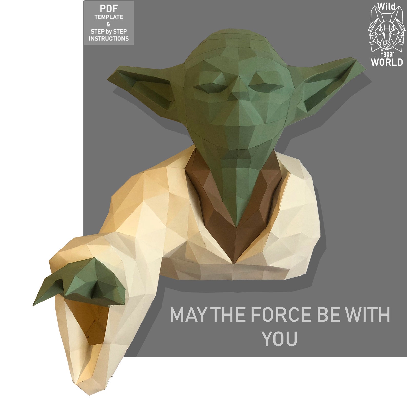 Master Yoda, Papercraft Yoda,yoda Model, 3D Paper Craft Sculpture ...