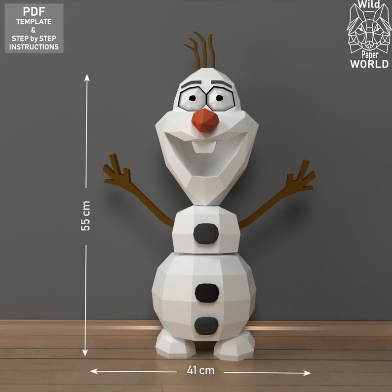 Olaf Paper 3d Model Papercraft Olaf DIY Model 3D Papecraft - Etsy
